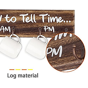 BARGIFTS Mug Holder with 16 Hanger Hooks, Wall Mounted Cup Organizer Rack for Kitchen, Bar, Living Room, Barthroom,Mug Rack for Wall Coffee Cup Rack Set of 4 Coffee…