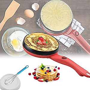 8" Electric Crepe Maker Nonstick Crepe Pan Portable Mini Household Pancake Machine with Batter Bowl & Egg Whisk for Crepes,Pancakes,Tortillas,Gifts for Women