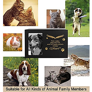BAMTALK Pet Urns for Dogs or Cat Ashes, Dog Keepsake Box Cremation Urn, Pet Memorial Box, Pet Cremation Urn with Photo Frame,Large Wooden Urn for Dog Ashes, Pet Loss Memorial Gifts (170 Cubic Inches)