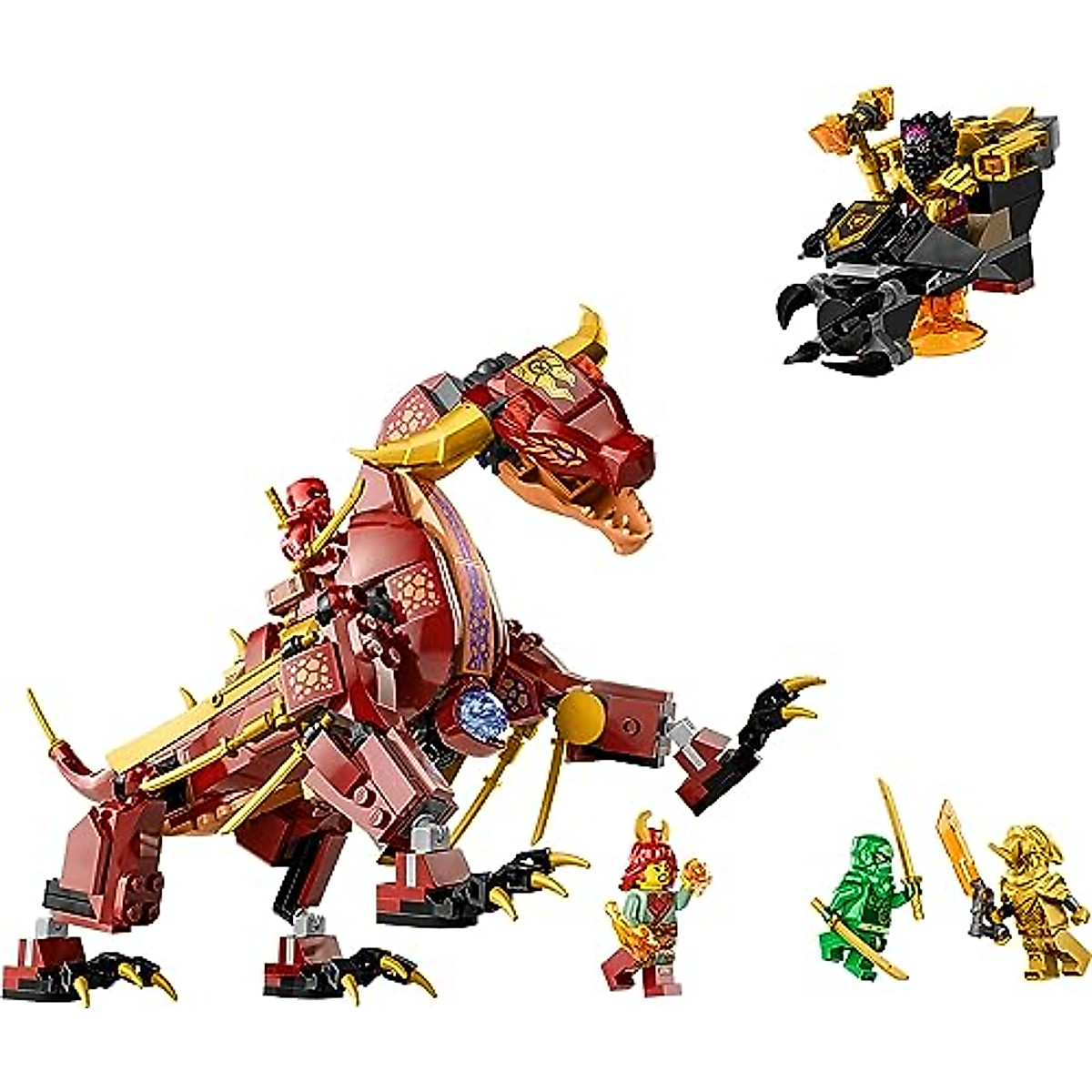 LEGO NINJAGO Heatwave Transforming Lava Dragon 71793 Building Toy Set, Features a Ninja Dragon, a Hovercraft Vehicle and 5 Minifigures, Lava Dragon Toy for Kids Ages 8+ Who Love Ninja Adventures