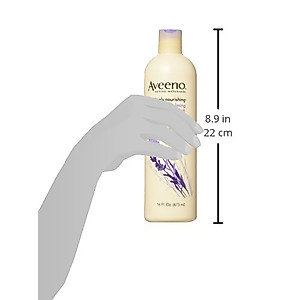 Aveeno Positively Nourishing Calming Body Wash with Lavender, Chamomile & Ylang-Ylang, Lightly Scented Daily Moisturizing Body Cleanser to Soothe & Relax, 16 fl. oz