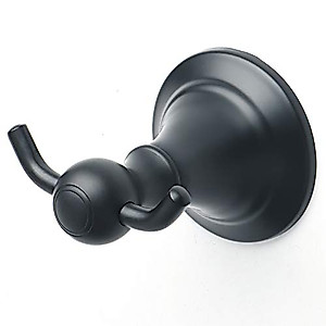 Alise Coat Hook Double Towel Robe Hook Clothes Hooks for Bathroom Kitchen Garage Table Cloakroom Wardrobe Swimming Pool,GOKE5102-B Matte Black Finish