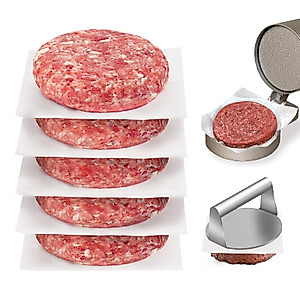 BYKITCHEN Parchment Paper Squares for Burger Press, Set of 300, 6 x 6 Inch Hamburger Patty Paper, Non Stick Patty Paper for Smash Burger Press, Burger Patty Maker, Separating Freezing Burgers & More