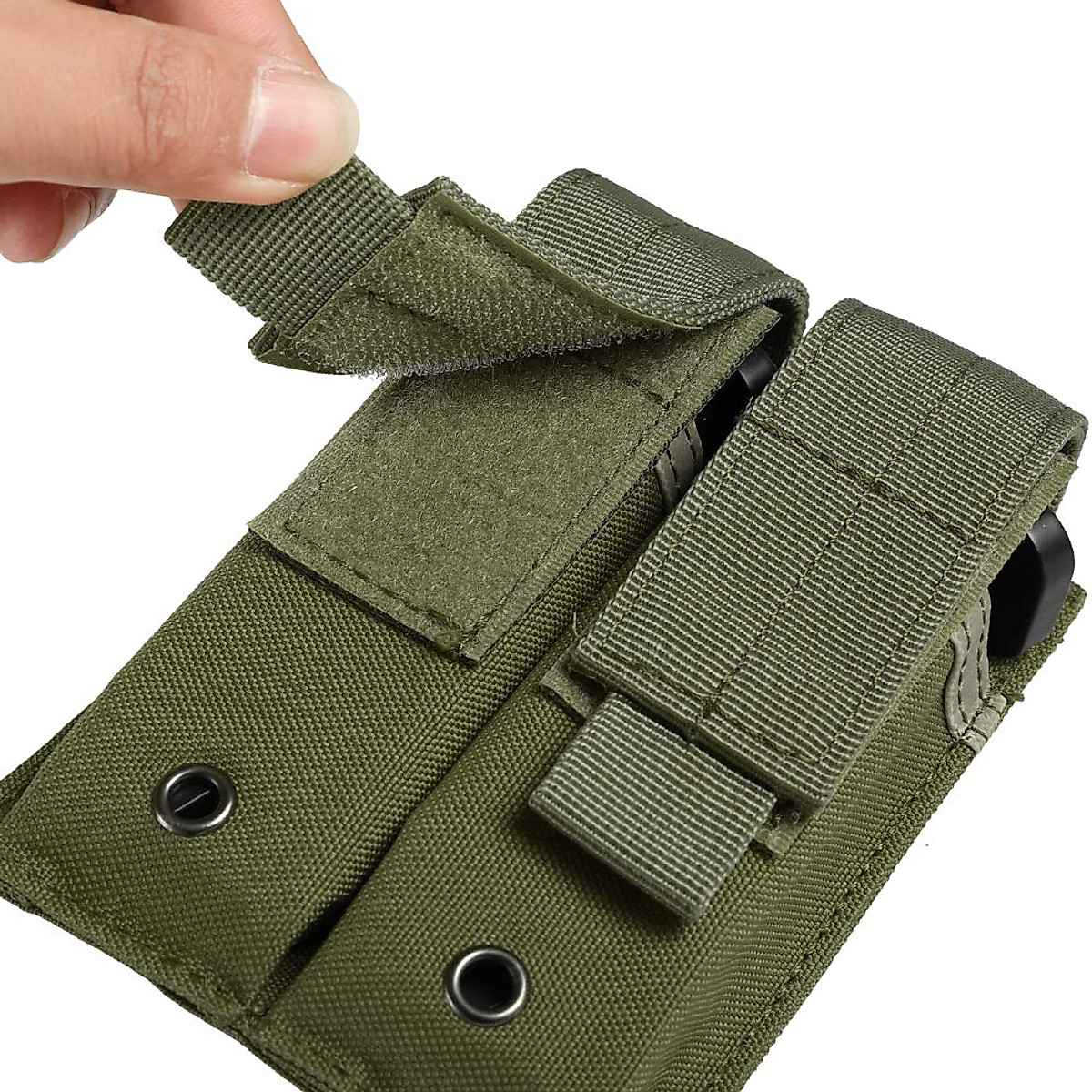 FRTKK Tactical Single/Double Pistol Mag Pouch Outdoor Molle Open-Top Magazine Pouch for Glock M1911 92F
