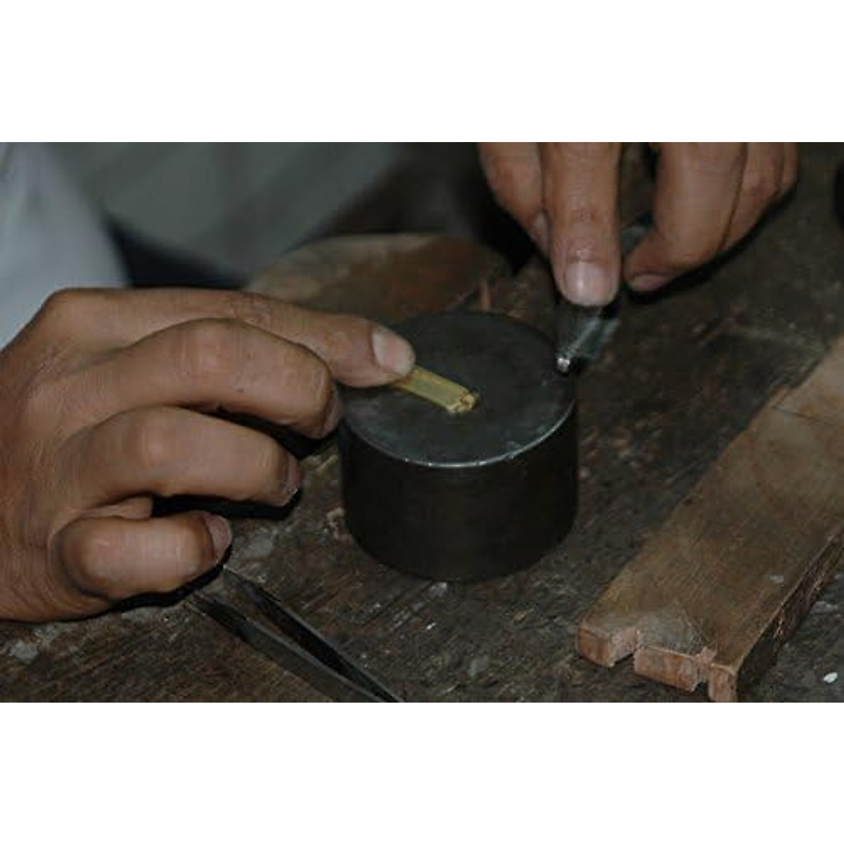 Discoveries Egyptian Imports - Handmade Sterling Silver Cartouche with PEACE Translated into 18K Gold Hieroglyphic Symbols - Open Style - Made in Egypt