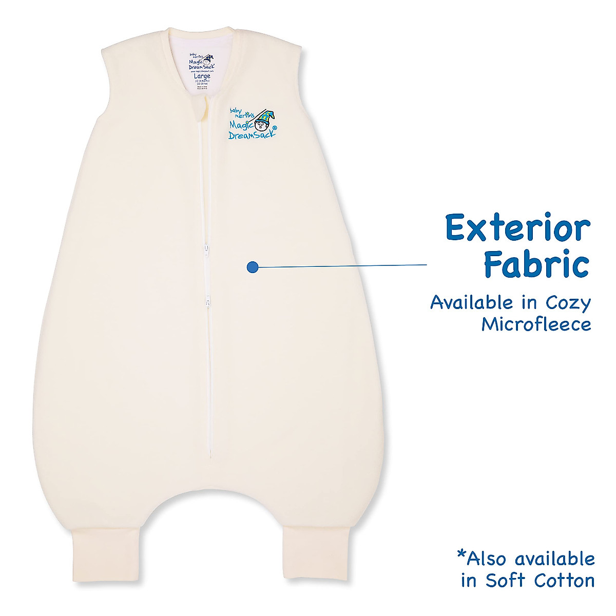 Baby Merlin's Magic Dream Sack Walker - Microfleece Baby Wearable Blanket - Cream - Baby Sleep Sack 12-18 Months