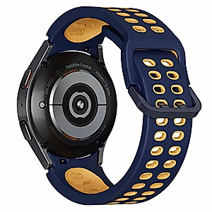 SAMSUNG Galaxy Watch5 Bespoke Edition 40mm Bluetooth Smartwatch, Body, Health, Fitness, Sleep Tracker, Improved Battery, Sapphire Crystal Glass, US Version, Graphite Extreme Sport Band, Navy/Mustard