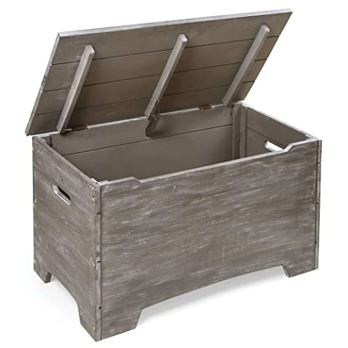 Badger Basket Farmhouse Solid Wood Rustic Toy Box with Reversible Panel