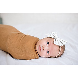 Copper Pearl Large Premium Knit Baby Swaddle Receiving Blanket Camel