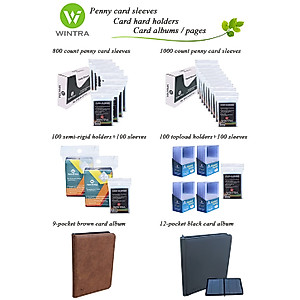 WINTRA 1200 Count Ultra Clear Penny Card Sleeves,Soft Card Protectors for Baseball Cards, Sleeved Trading Cards