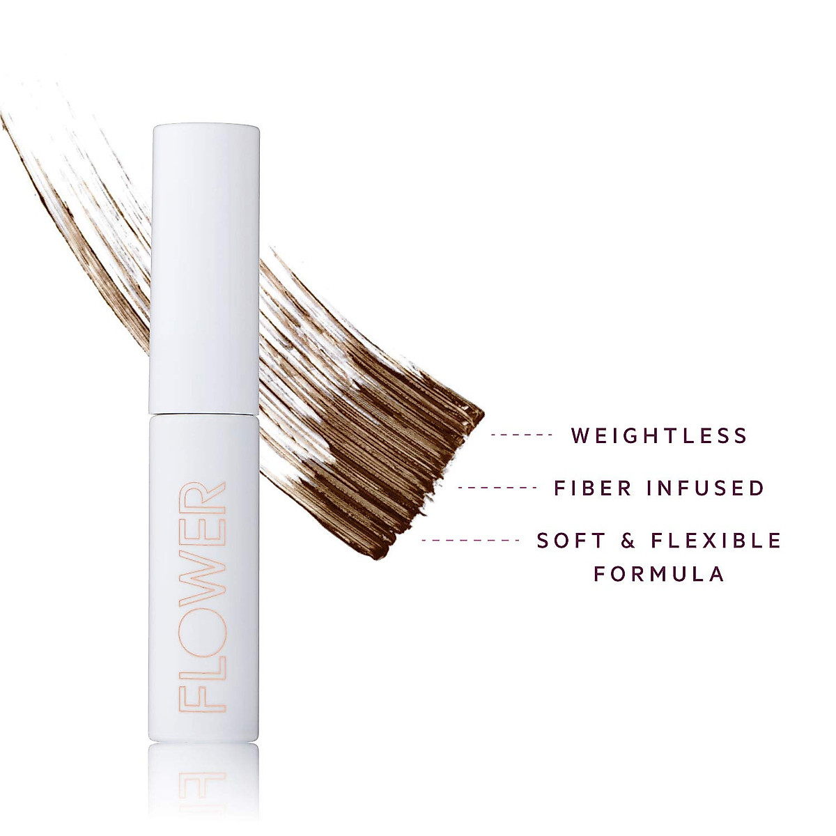 Eyebrow Gel By FLOWER Beauty | FIBER FIX BROW GEL | Tinted Brow Mascara & Fixative for Eyebrows | Vegan & Cruelty-Free | (Brunette)