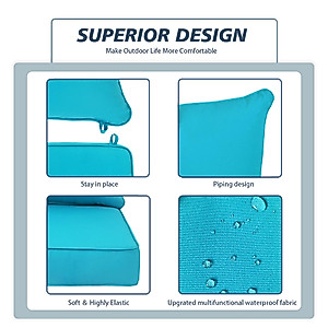 Sunshine Outdoor Indoor/Outdoor Deep Seat Patio Cushions: Resilient Foam Filling, Weather Resistant Patio Cushions,2 Sets Lake Blue