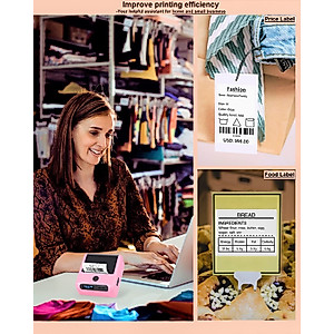 Phomemo M200 Label Makers - 3 Inch 2024 Upgrade M110 Barcode Printer Computer Bluetooth Thermal Label Makers,for Android iOS Windows MAC OS,for Shipping,Labeling,QR Code(Type-C Charger)-Pink