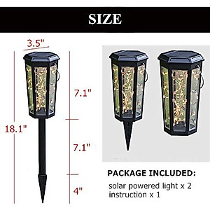 ZOVOTA 2 Pack 50 LEDs Outdoor Solar Pathway Lights, IP65 Waterproof 3-in-1 Solar Landscape Lights Hanging Lantern Table Lantern, LED Decorative Lights for Yard, Patio, Garden, Lawn and Tabletop