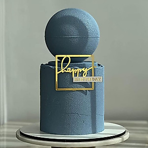 Mirror Acrylic Happy Birthday Cake Toppers Happy Birthday Cupcake Topper Hollow Frame Side Cake Topper Cake Decorations Cake Inserts Cake Decor Happy Birthday Decorations Cake Decorating Supplies,3pcs