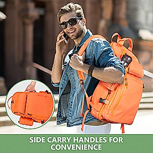 JANA Travel Backpack for College,Hiking, Camping – Bookbag Laptop Backpack for Men and Women - College Daypack Water Resistant Bag with Water Sleeve -Orange