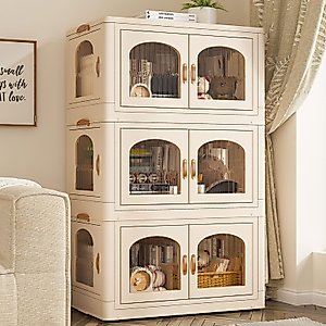 EnHomee 75GAL Storage Bins with Lids Stackable Storage Bins with Wheels Large Storage Bins Storage Containers for Closet Organizers and Storage Plastic Drawer Storage for Bedroom Office Kitchen Roomy