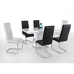 Inspirer Studio IRIS Extendible Dining Table Pedestal Table MDF High-Gloss White