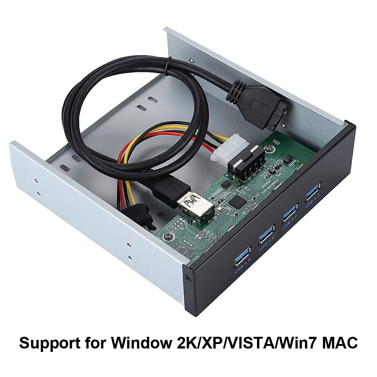 5.25 Inch 4 Port USB 3.0 Front Panel 5.25 Inch 19Pin to USB3.0 CD Driver 4 Port Hub Front Panel CD ROM Expansion Mobile Rack with SATA Cable