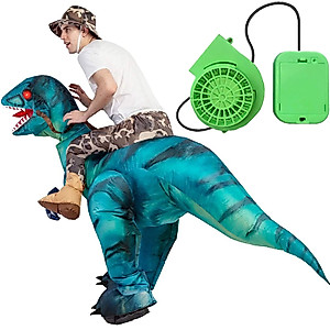 Wittocs Costume Fan Green Mini Blower Fan for Dinosaur Inflatable Costume Blow up Costumes Fan Halloween Christmas Cosplay Inflatable St Patricks Day Costume Clothing Suits