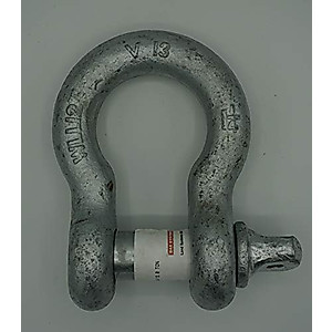 1 1/4" Shackle, 1.4" Pin, 12 Ton Bow Clevis Shackle, WLL 12T, Military Surplus, RG-31, Towing, Lifting, Pulling.