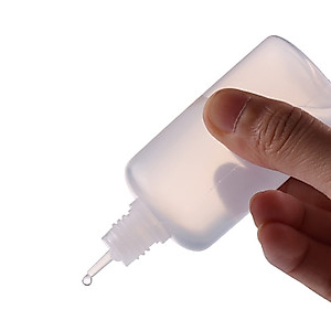 SmaUnicorn 20pcs x 50ml (1.7oz) LDPE Empty Squeezable Liquid Dropper Bottles Eye Dropping Containers with Mixed CRC Caps Free Funnels Pipettes Blank Labels