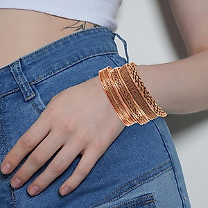 Touchstone Copper magnetic bracelet Tibetan style. Hand forged with solid and high gauge pure copper. Set of 4 different designs