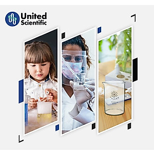 United Scientific™ 1000mL (1L) Beaker, Low Form Griffin, Boro. 3.3 Glass, Double Scale, Graduated