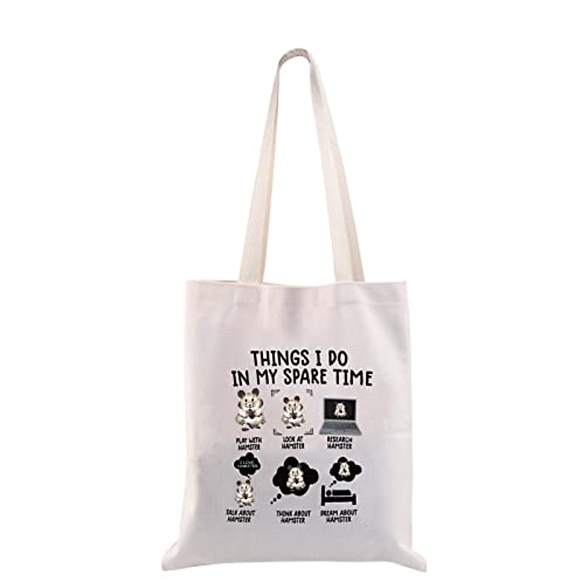 CMNIM Best Hamster Mom Ever Tote Bag Things I Do In My Spare Time Hamster Pet Owner Gifts for Hamster Lover Reusable Shopping Bag (Beat Hamster Mom Ever Tote Bag)