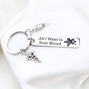 PLITI Phlebotomist Gift Phlebotomy Technician Gifts Nurse Graduation Gift Lab Tech Gift for Nurse Doctor All I Want Is Your Blood Funny Phlebotomist Gifts (Want Your Blood)