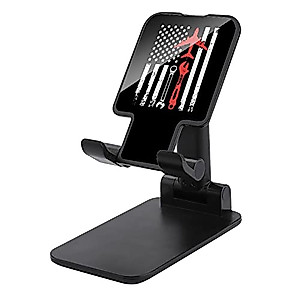 Airplane Mechanic American Flag Cell Phone Stand Foldable Phone Holder Portable Smartphone Stand Phone Accessories One Size