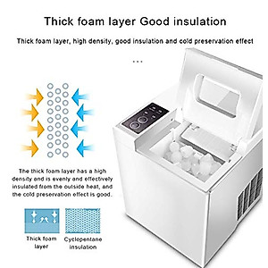 Ice Cube Makers, Mini Automatic Ice Maker, Electric Bullet Round Block Ice Cube Making Machine 15kgs/24H Small Bar Milk Tea Coffee Shop