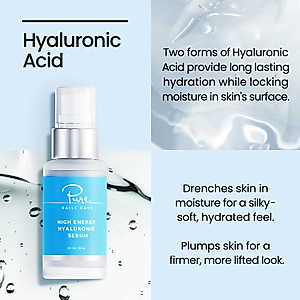 Pure Daily Care High Energy Hyaluronic Serum (1oz) - Hydrating Clinical Grade Hyaluronic Acid Serum