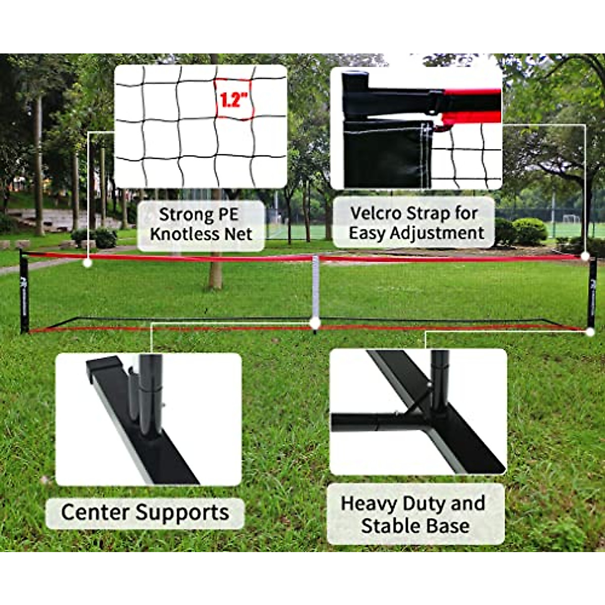Hoverphenix Pickleball Set with Net for Driveway, Portable Regulation Size Pickleball Net System with Paddle Set of 4, Outdoor Pickleballs, Carry Bag, Weather Resistant Metal Frame