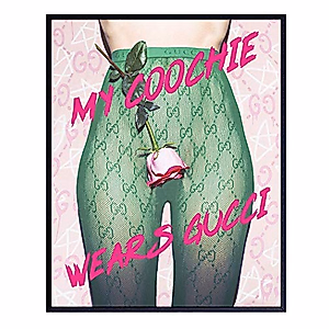 Glam High Fashion Design Wall Decor - Luxury Couture Art - Chic Modern Contemporary Home Decorations for Bedroom, Bathroom, Bath - Funny Gift for Women, BFF, Best Friend, Designer Fashionistas