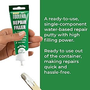 Quartz Countertop Chip Repair Kit (6 Pcs Set), Porcelain, Tile, Ceramic, Marble, Concrete, Wood, Travertine, Acrylic Countertop, Bathtub, Corian, Sink Chip, Crack Repair Filler Kit (White)