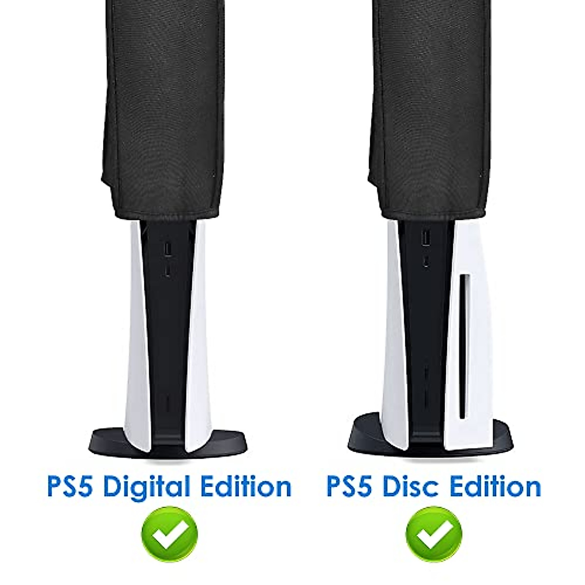 Wedorat Dust Cover for ps5 Protectors for Playstation 5 Game Console Case Skin Waterproof Washable Dust Cover Sleeve for PS5 Accessories Soft Neat Lining Dust Guard Black