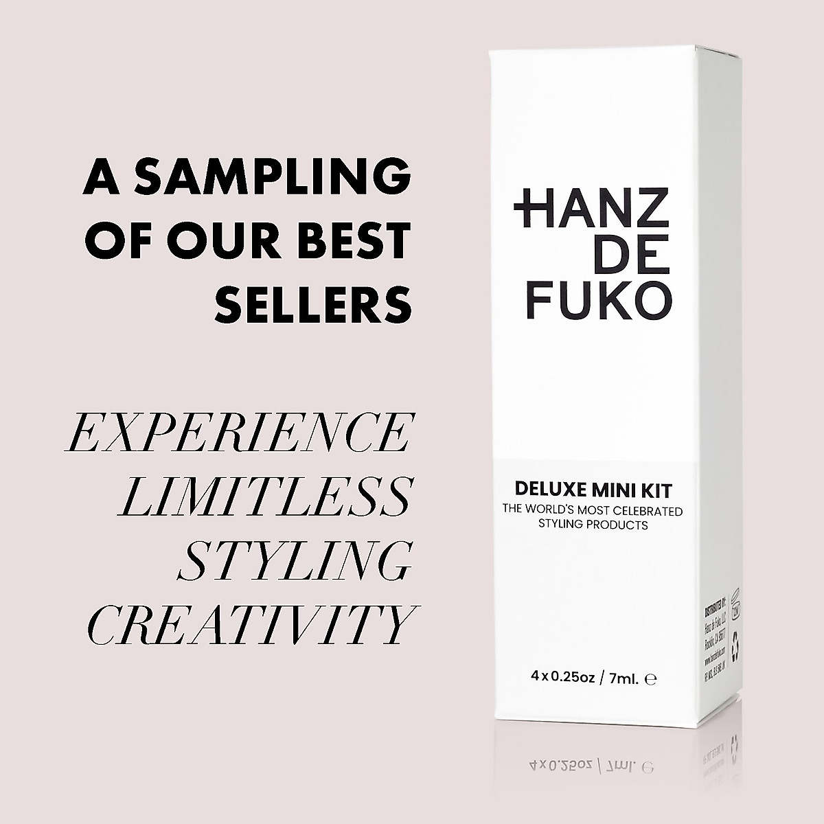 Hanz de Fuko Deluxe Hair Care Kit – Super Styling Sampler Featuring Claymation, Sponge Wax, Modify Pomade, Scheme Cream – 4 pack, 0.25oz each