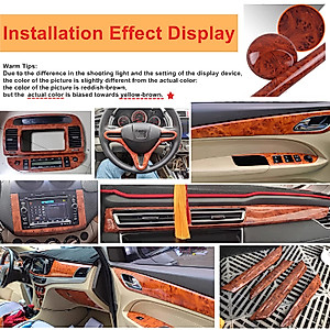 GreceYou High Glossy Wood Grain Vinyl Wrap Sticker Decal Car Internal Wraps Self Adhesive DIY Film, Waterproof Wrap Roll without Bubble, 100x 40cm/39.4x15.7in (yellowish-brown)