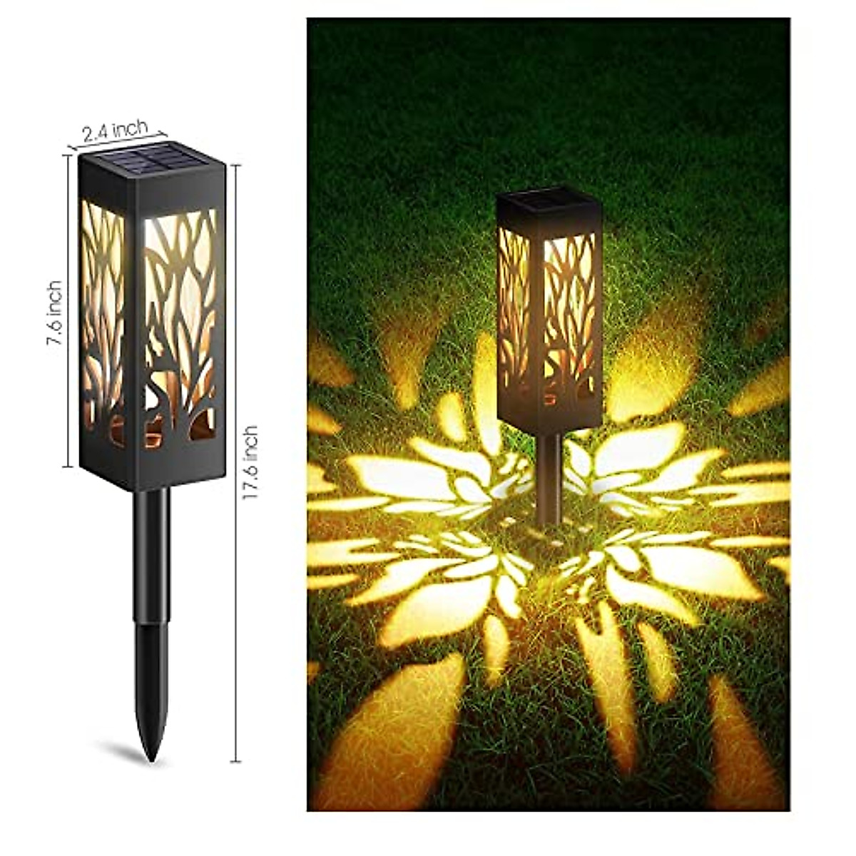Fiveshops 8 PCS Solar Pathway Light, Garden Lights Solar Powered Lights, Waterproof Solar Ornament Lights for Patio, Yard, Pathway Dusk