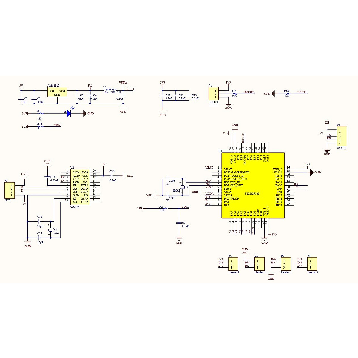 NOYITO USB 10-Channel 12-Bit AD Data Acquisition Module STM32 UART Communication USB to Serial Chip CH340 ADC Module