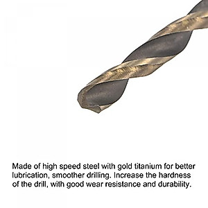 uxcell High Speed Steel Hex Shank Twist Drill Bit, 5mm Drilling Dia with 1/4 Inch Hex Shank 105mm Length