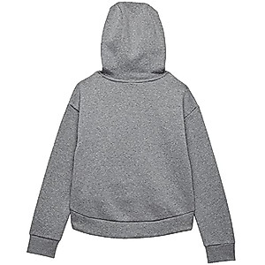 Nike Girl's Sportswear Club Fleece Hoodie (Little Kids/Big Kids) Carbon Heather/Pink Salt L (14-16 Big Kid)