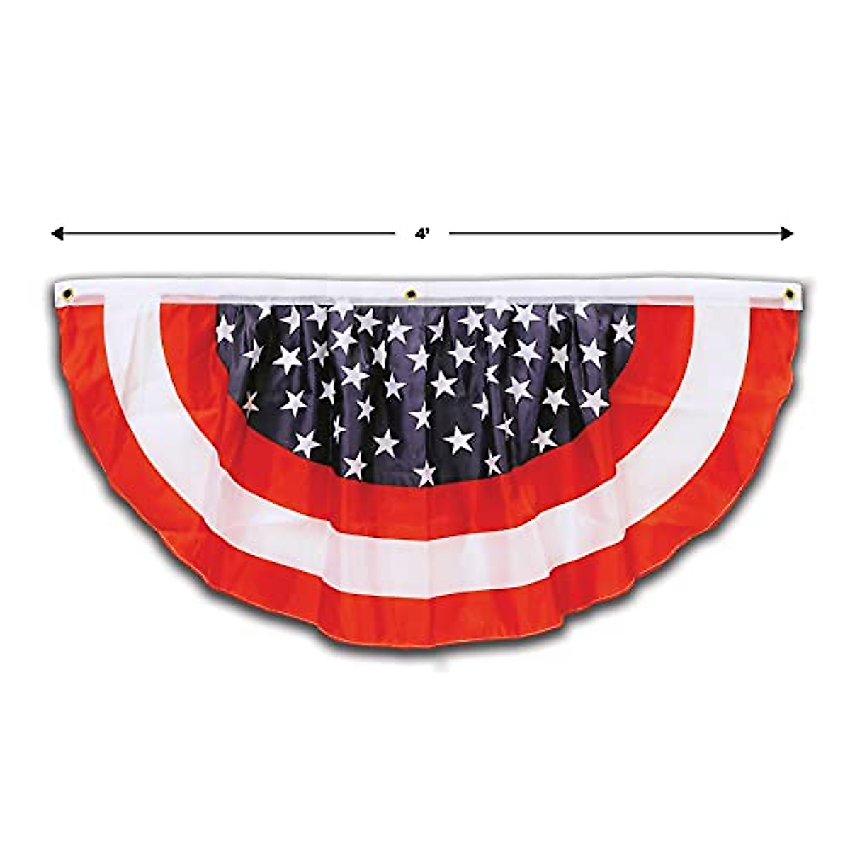 Beistle 54991-RWB Stars and Stripes Fabric Bunting, 4-Feet, Pkg of 1, Red/White/Blue