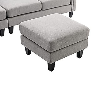 Tabaray 108" Couch Sectional Sofa for Living Room Furniture Sets Convertible U Shaped Couches with Ottoman and Chaise for Apartment， Office (Light Blue)