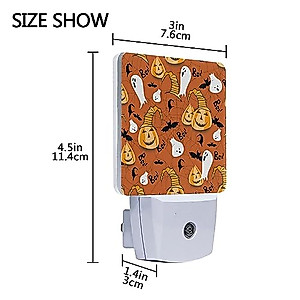 JSTEL Halloween Pumpkin Night Lights Plug into Wall Decorative Dusk to Dawn,Halloween Ghost Night Light Plug in,LED Nightlights for Bedroom Bathroom Kitchen Hallway Stairs