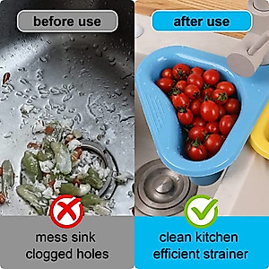 Sink Strainer, V380 Kitchen Sink Drain Basket, Swan Shaped Sink Basket, Multi-Use Kitchen Sink Strainer, with 2 Wall Hooks, Fits All Kitchen Sinks(Multicolor, 4PC)