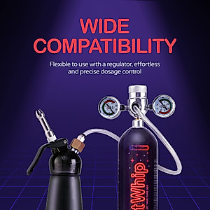 GreatWhip 640g Whipped Cream Chargers Cylinders Aluminum Construction Lightest Whip Cream Tank Cartridge (12 Cylinders）