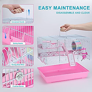 Large Hamster Cage and Habitat, Small Animals Cage with Various Accessories for Syrian Hamster, Dwarf Hamster, Gerbil