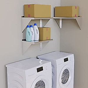 AmGood 16" Long X 10" Deep Stainless Steel Wall Shelf | NSF Certified | Appliance & Equipment Metal Shelving | Kitchen, Restaurant, Garage, Laundry, Utility Room